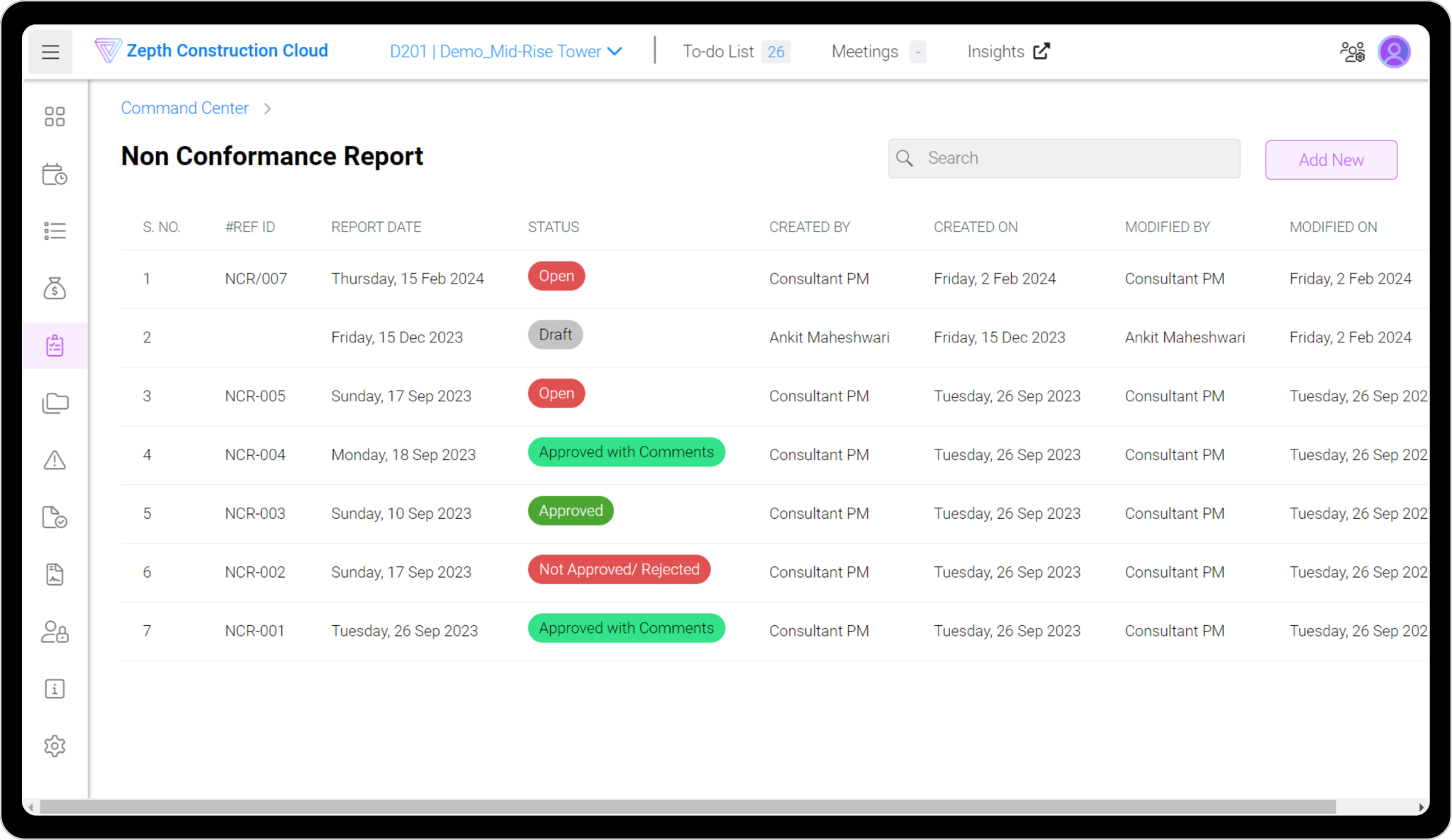 Non-Conformance Reporting - Zepth