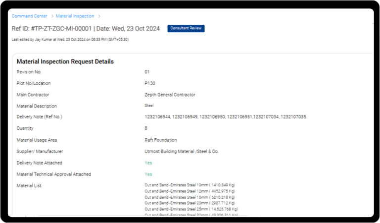 Material Inspection - Zepth